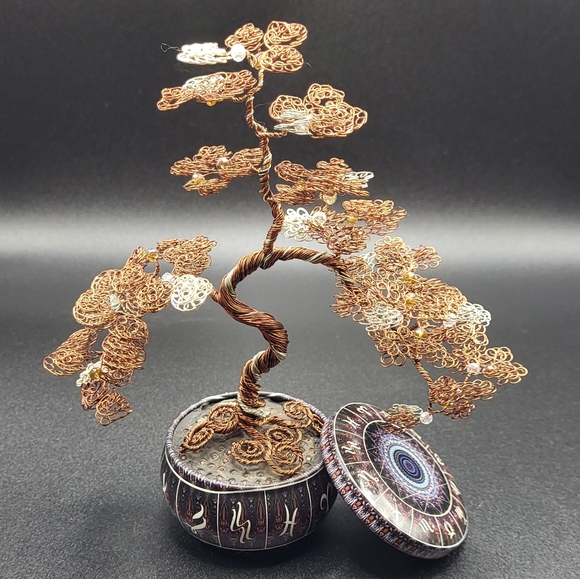 Hand Crafted | Art | Copper Silver Bonsai Wire Tree Tree Of Life Joshua ...